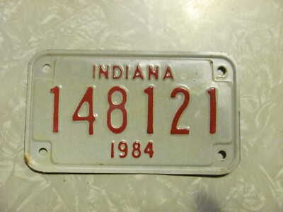 1983 INDIANA MOTORCYCLE LICENSE PLATE original paint FREE SHIPPING ...