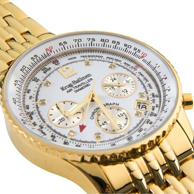 Krug Baumen Mens Air Traveller Diamond Rose Gold Tone Watch, RRP £ 995. ...