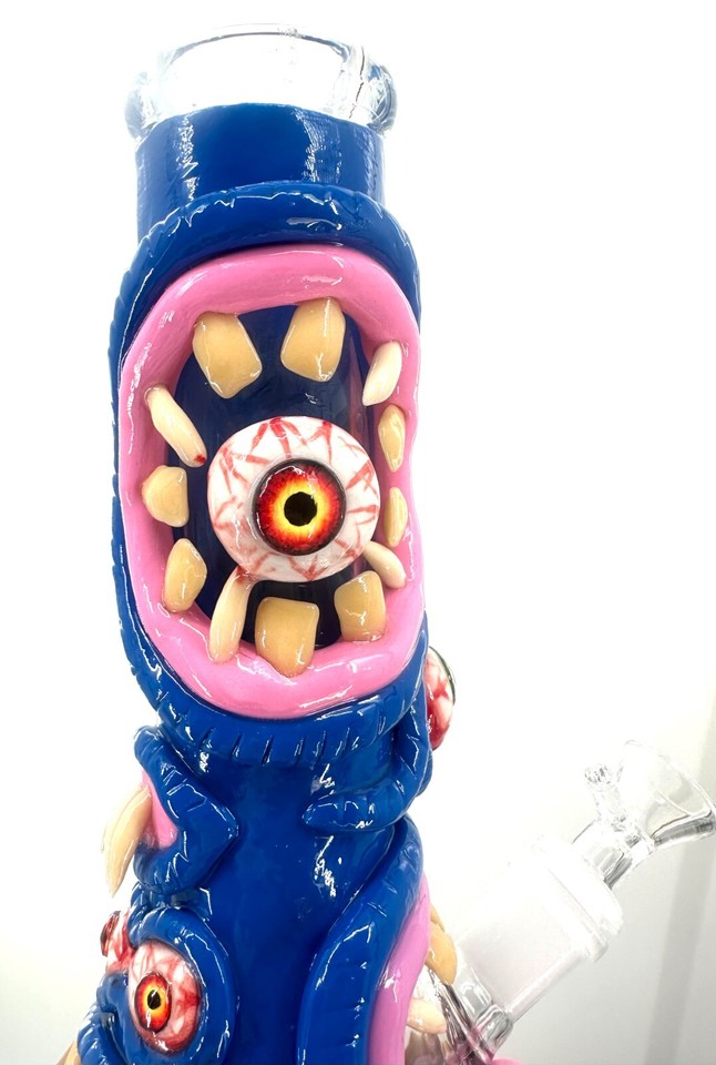 10" 3D Glass Bongs Smoking Glass Water Pipe with 14mm catcher | eBay