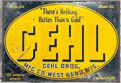 Rare Original Vintage GEHL Farm Equipment Dealer’s Advertising Sign 20 ...