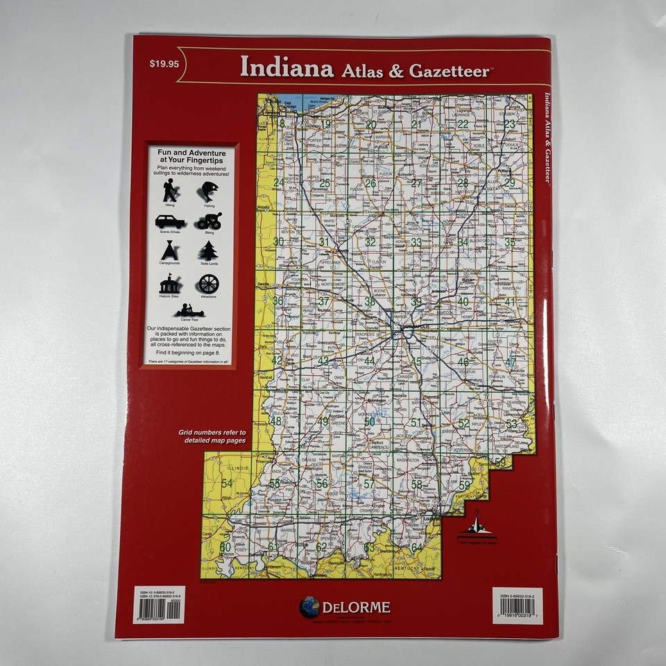 Indiana State Atlas & Gazetteer DeLorme 2010 Topographic Maps GPS Grids ...
