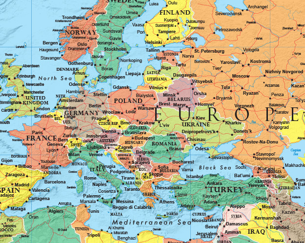 RMC 32" x 50" World Map Poster Mural Signature Series w/ Gulf of ...