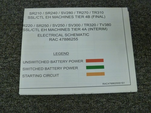 Case SR210 SR240 SV280 TR270 TR310 Tr 4B EH Skid Steer Electrical ...