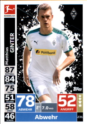Topps Match Attax 18/19 - 231 - Matthias Ginter | eBay.de