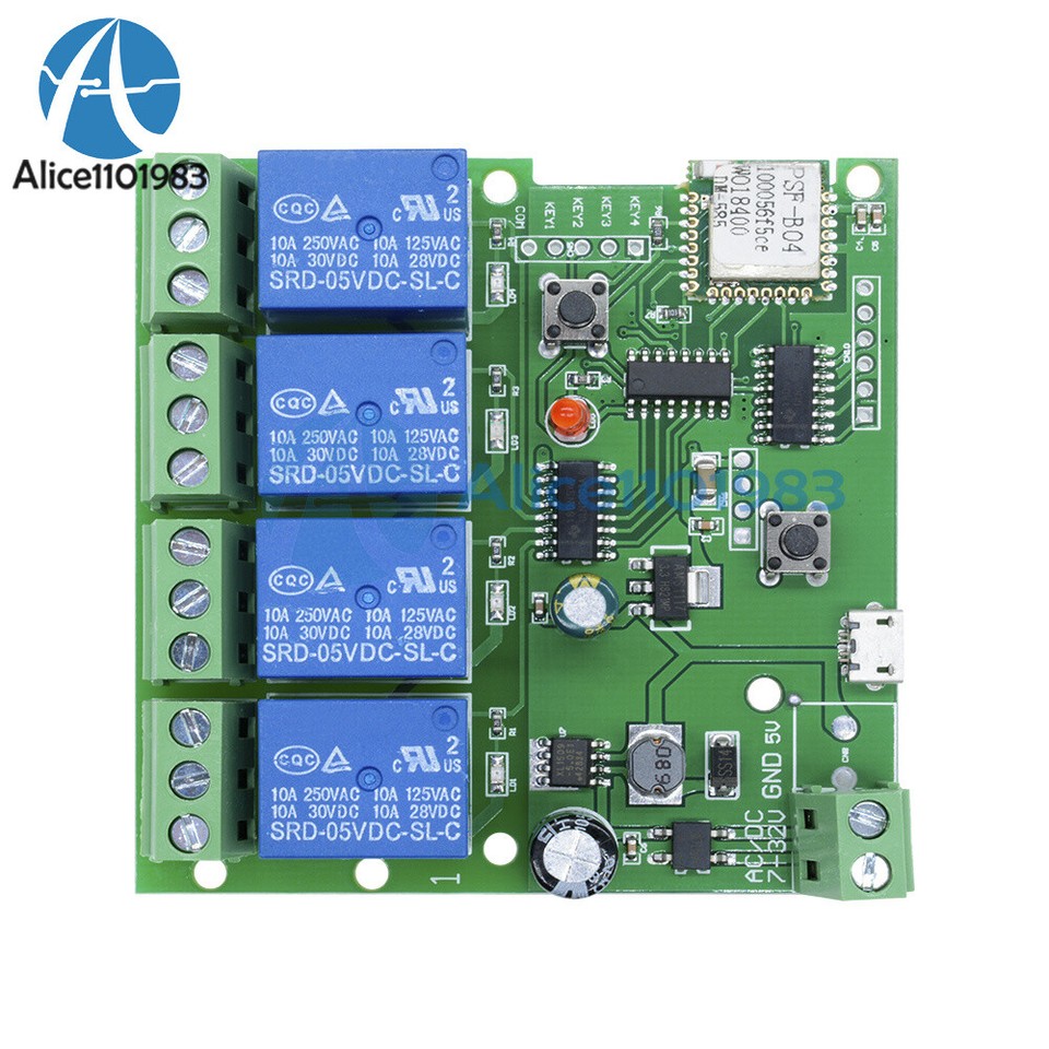 DC 7-32V 2/4 Channel Smart Switch WiFi Wireless Relay Module Remote ...