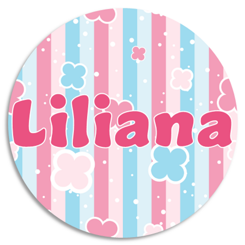 Liliana - 25 Pack Circle Stickers 3 Inch - Name Tag Water Bottle School ...