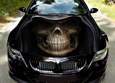 Skull Death Face Car Hood Wrap Decal Vinyl Sticker Color Graphic Fit ...