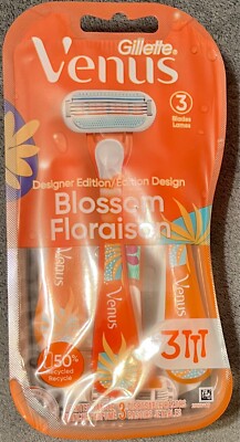 NEW 3 Count Gillette Venus Razors Designer Edition Blossom Scented ...