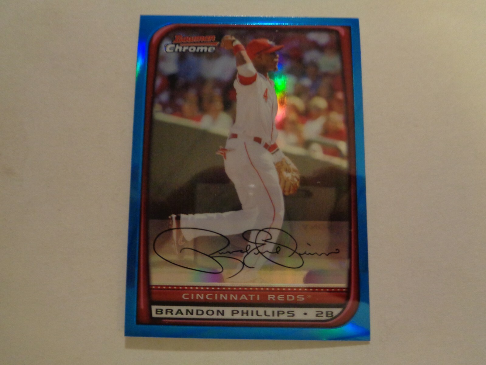 2008 Bowman Chrome Refractor Blue Brandon Phillips Card #3 Serial #6/ ...