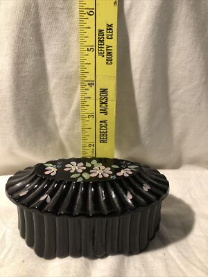 Fenton Trinket Box Black 9589 PP NO ORIGINAL BOX | eBay