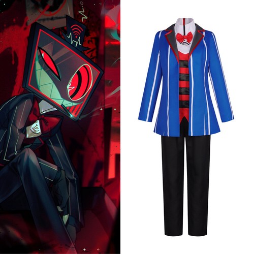 Cosplay Hazbin Hotel Vox Costume Hat Halloween Carnival Suits Full Set ...