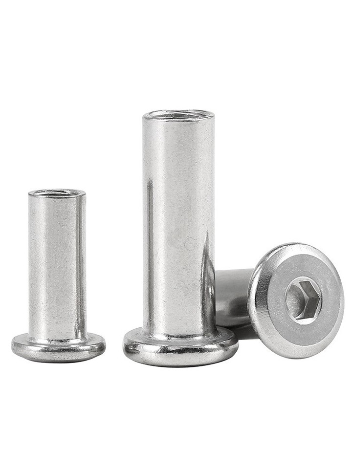 A2 Flat Head Hex Socket Furniture Connector Cap Nuts Barrel Rivet Nut ...