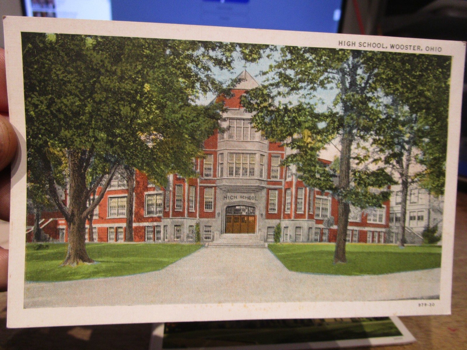 M1 Vintage Old OHIO Postcard Wooster High School Cornerstone Elementary ...