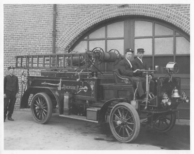 Photo 1900s Vintage Riverside CA Fire Department Firemen Fire Truck ...