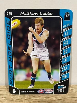 2016 AFL TEAMCOACH COMMON PORT ADELAIDE POWER MATTHEW LOBBE #229. | eBay