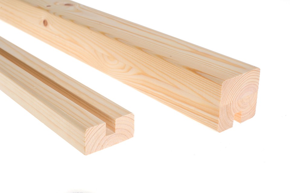 Stair Rails Square Profile Base Rail Pine Oak Grooved Ungrooved Glass ...