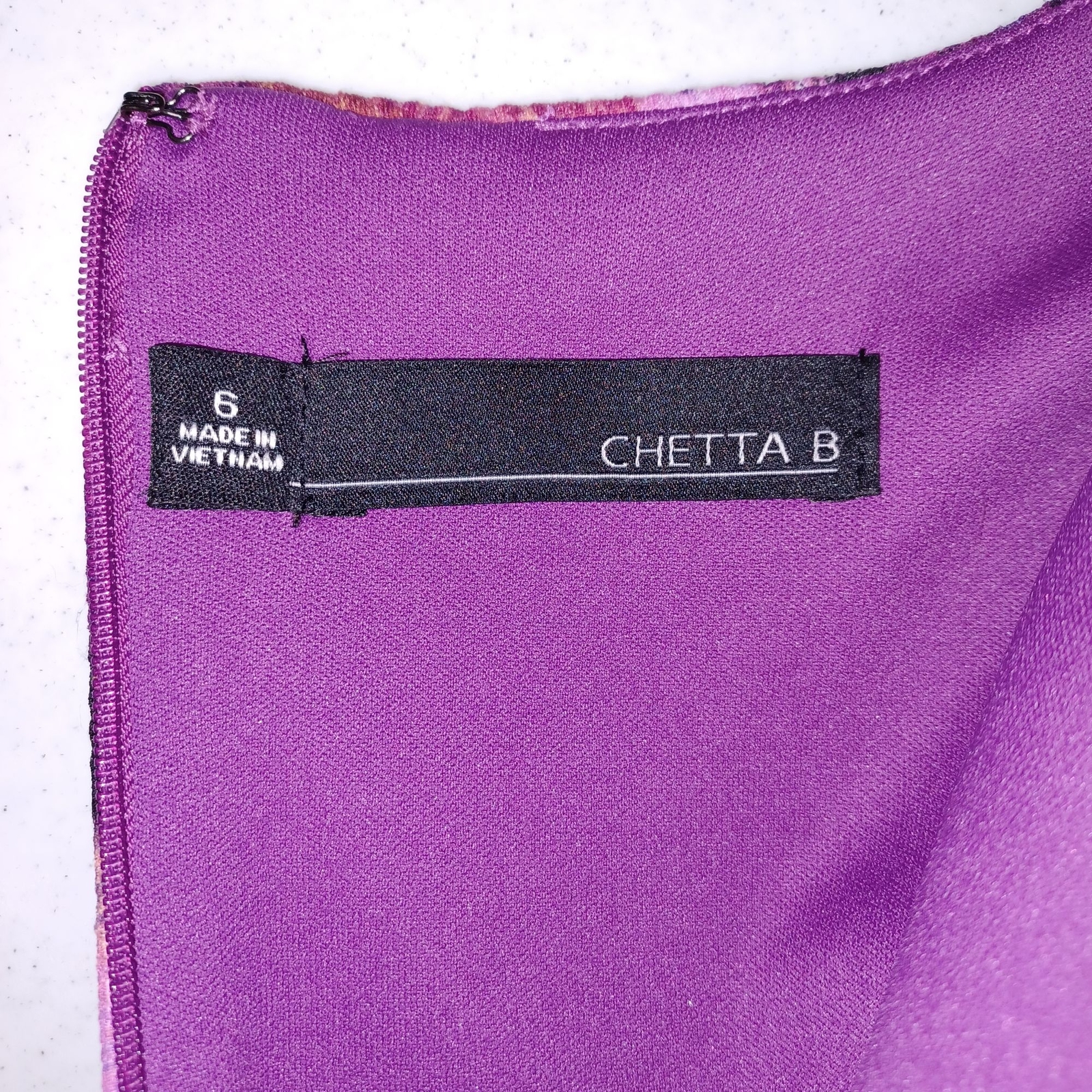 Chetta B Dress Womens 6 Purple Romantic Flirty Texture Flared Nipped ...