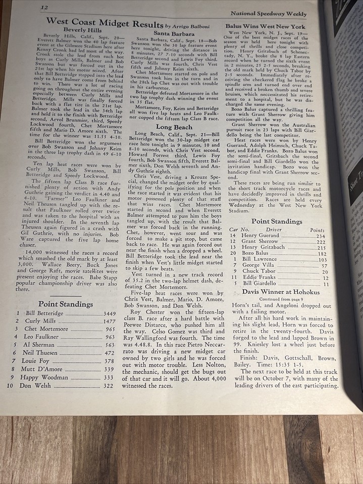 1934 National Speedway Weekly Magazine, Mauri Rose Cover | eBay