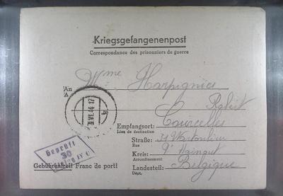 Camp Stalag IVC Wistritz 1944 POW Prisoner Belgium Kriegsgefangenenpost ...