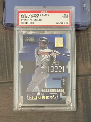 Derek Jeter 2001 Donruss Elite Prime Numbers DieCut Card #5B • Graded ...