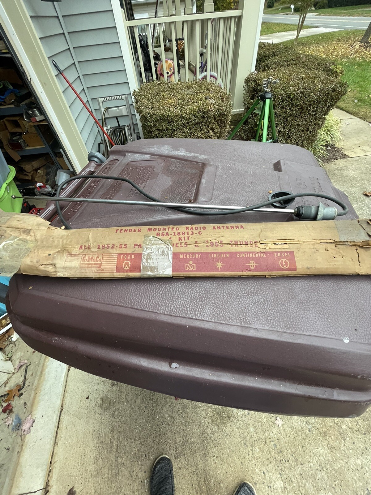 NOS 52-56 Ford 55 56 Thunderbird T-Bird Fender Mount Radio Antenna B5A ...