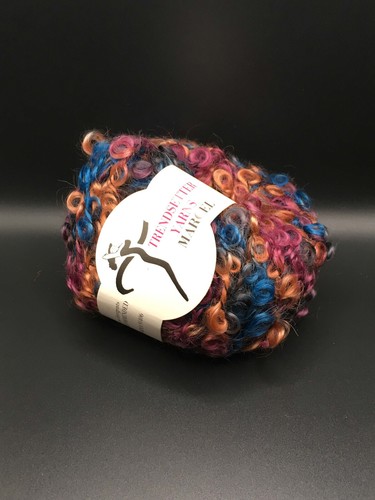 TRENDSETTER MARCEL BOUCLE YARN Gold Berry Red Steel Blue 97% Mohair 50 ...