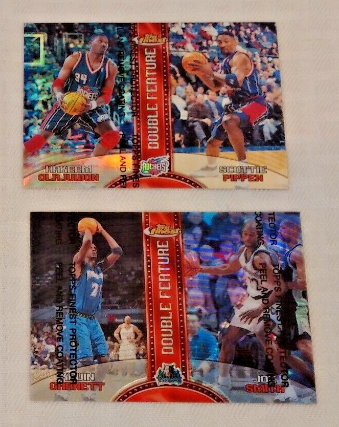 1999 Topps Finest NBA Card Lot Refractor Double Feature Pippen Garnett ...