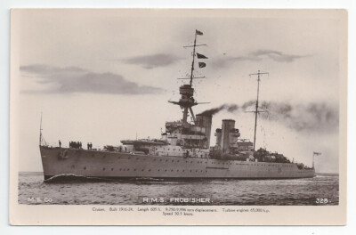 HMS FROBISHER Hawkins class Heavy Cruiser Royal Navy RP PC | eBay UK