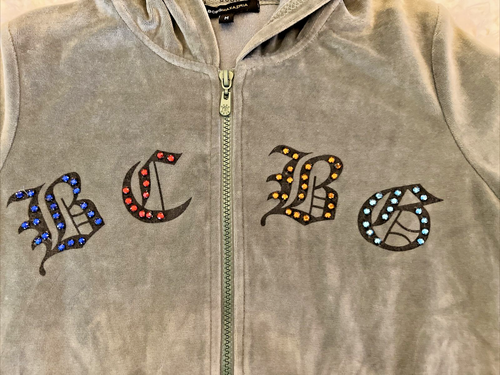 Y2K BCBG MaxAzria Velour Tracksuit Hoodie FESTIVAL RARE BLING ...