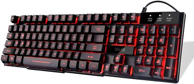 Mafiti RK100 3 Color LED Backlit Gaming Keyboard USB Wired Multimedia ...