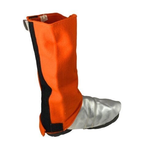 ☀️2x Leather Welding Boot Spats W Flame FR Felt Leggings, Heavy Duty ...