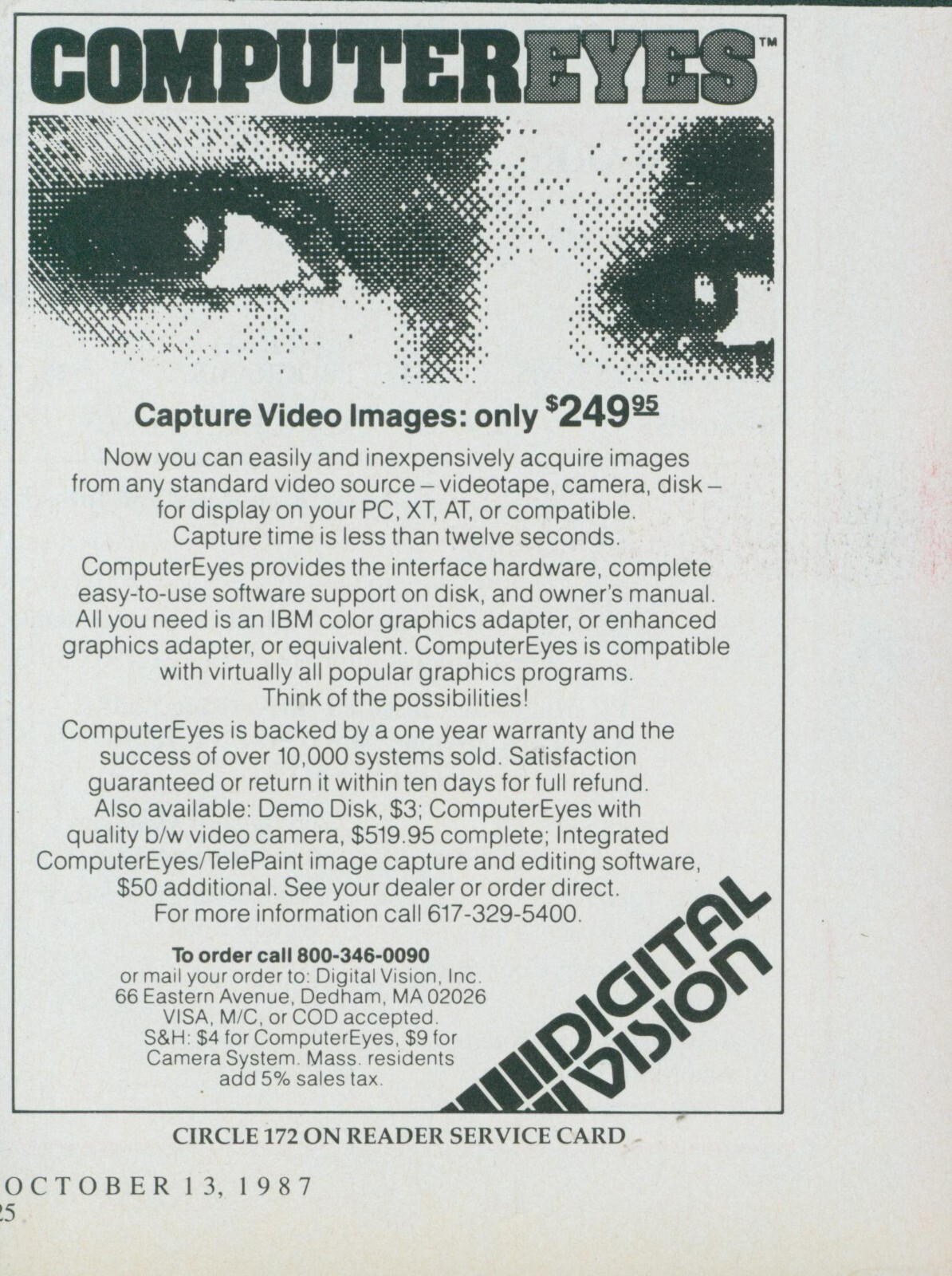 1987 Computer Eyes Capture Video Images Hardware Software Digital ...