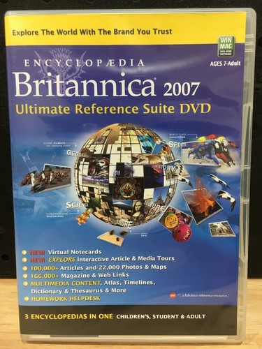 ENCYCLOPEDIA BRITANNICA 2007 ULTIMATE REFERENCE SUITE DVD - LIKE NEW | eBay