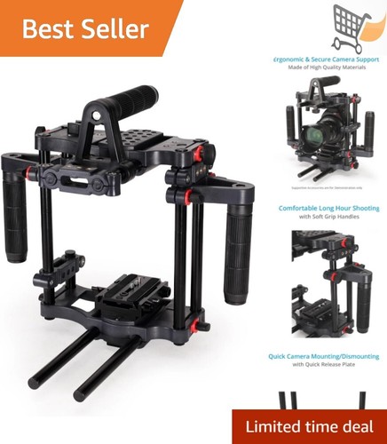 Versatile DSLR Camera Cage with Quick Release & Adjustable Handles ...