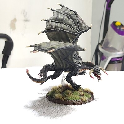 Pro Painted Highly Detailed D&D young black dragon miniature Wizkids ...