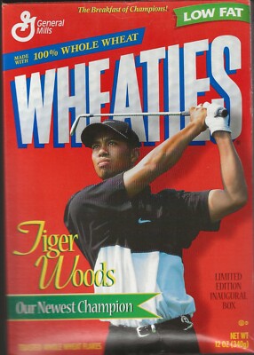 1998 Wheaties Tiger Woods Box 12 oz box 10.5” x 7.5” X 2” | eBay