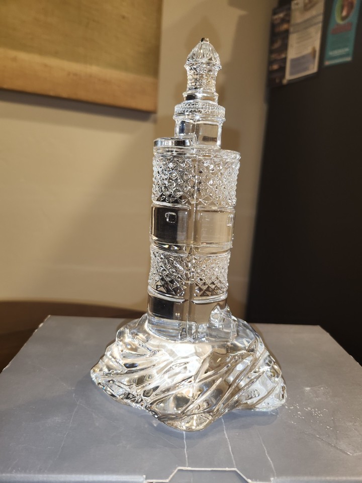 WATERFORD Lead Crystal Hook Head Lighthouse Signed Figurine Sculpture w ...