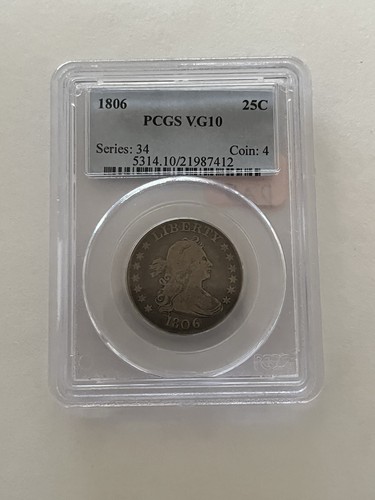 1806 Draped Bust Quarter PCGS VG-10 - BUST QUARTER - TYPE COIN ...