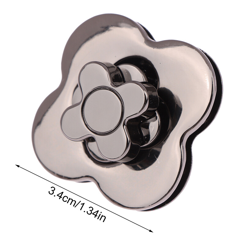 Metal Flower Shape Turn Lock Twist Lock Clasp Leather Craft Handbag DIY ...