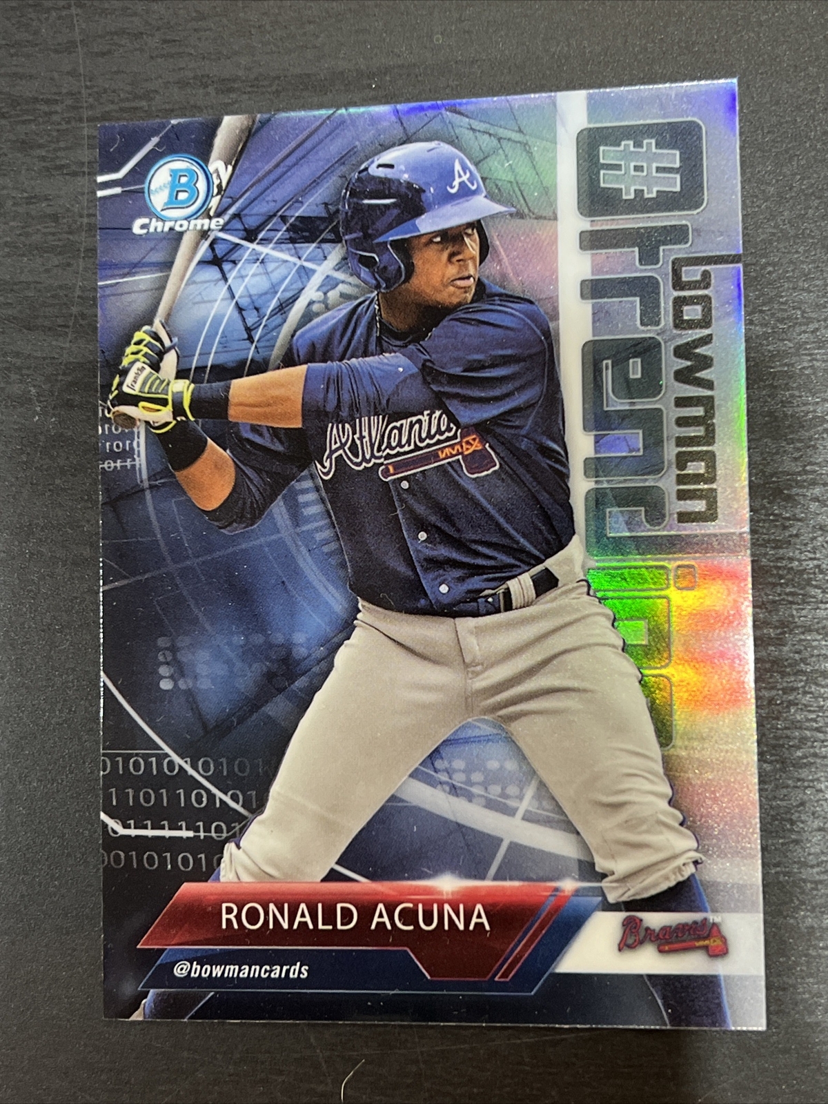 RONALD ACUNA JR. ROOKIE CARD Atlanta Braves Baseball 2018 Bowman ...