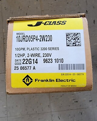 Brand New!! Franklin J-Class 3200 series plastic 1/2HP 10GPM 2w230 | eBay