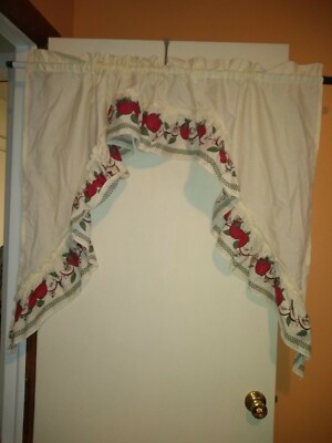 Red Delicious Apple Swag 55" x 38" 70% Polyester 30% Cotton | eBay