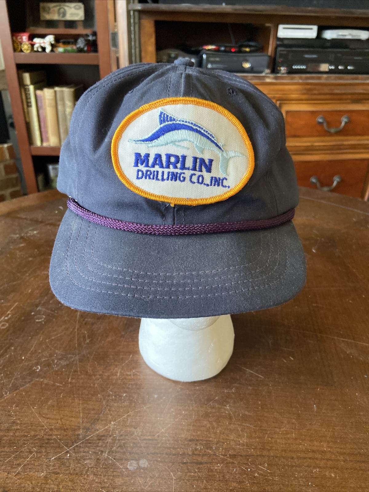 Vintage Town Talk Marlin Drilling Hat Adjustable - Gem