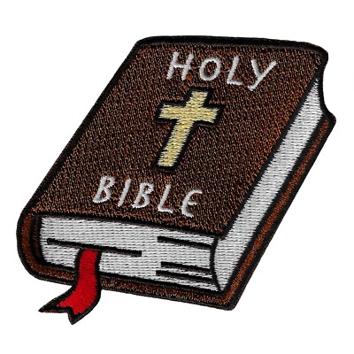 HOLY BIBLE PATCH CHRISTIAN RELIGIOUS embroidered iron-on BIBLE VERSE ...