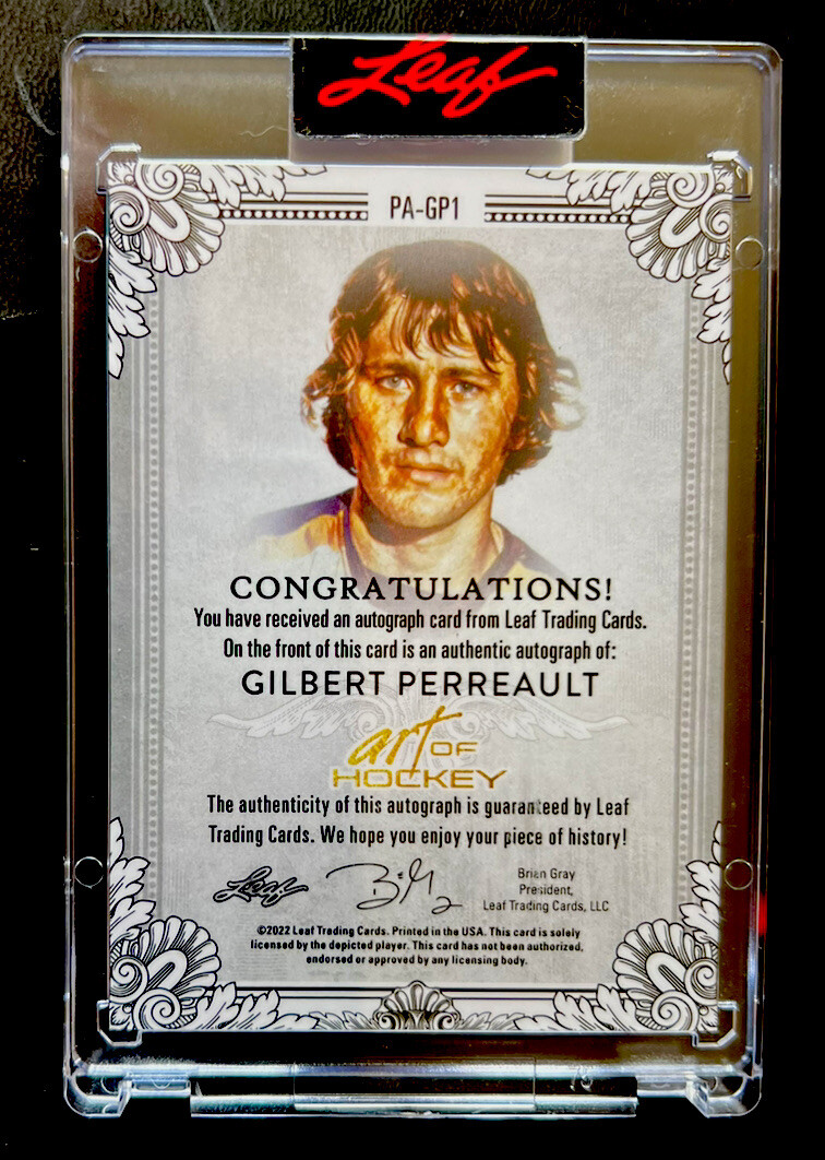 2021-22 Gilbert Perreault Leaf Art Of Hockey Auto Red Holo Portrait SSP ...