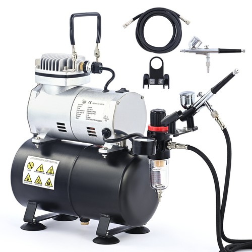 Crenex Airbrush Kit Air Compressor w 3L Air Tank & Spray Gun for Hobby ...