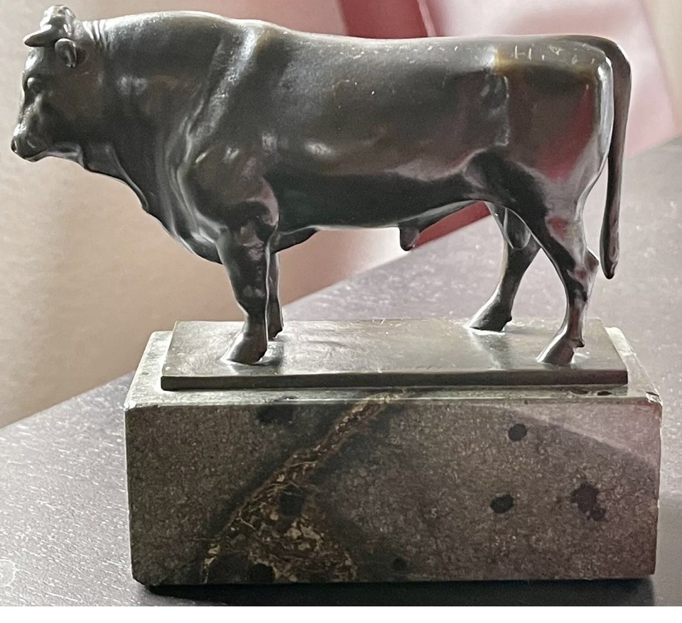Bronze, „ Dannhäuser Stier“, Skulptur von Jean Eduard, antik um 1920 ...