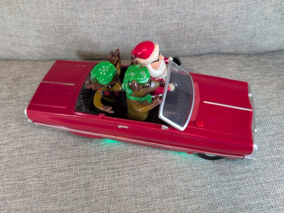 GEMMY Christmas Low Rider Red Impala Car Santa 2 Reindeer Animated ...