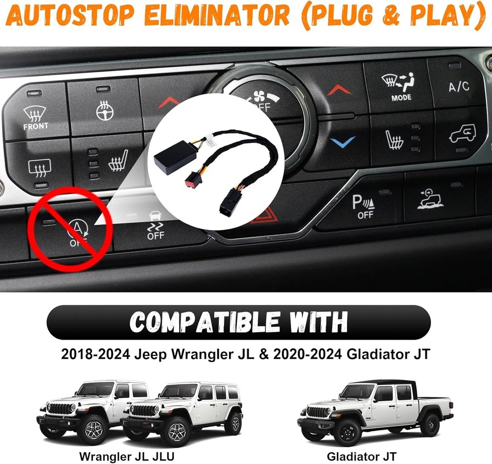 For 2018-2024 Jeep Wrangler JL JT Automatic Stop-Start Canceller System ...