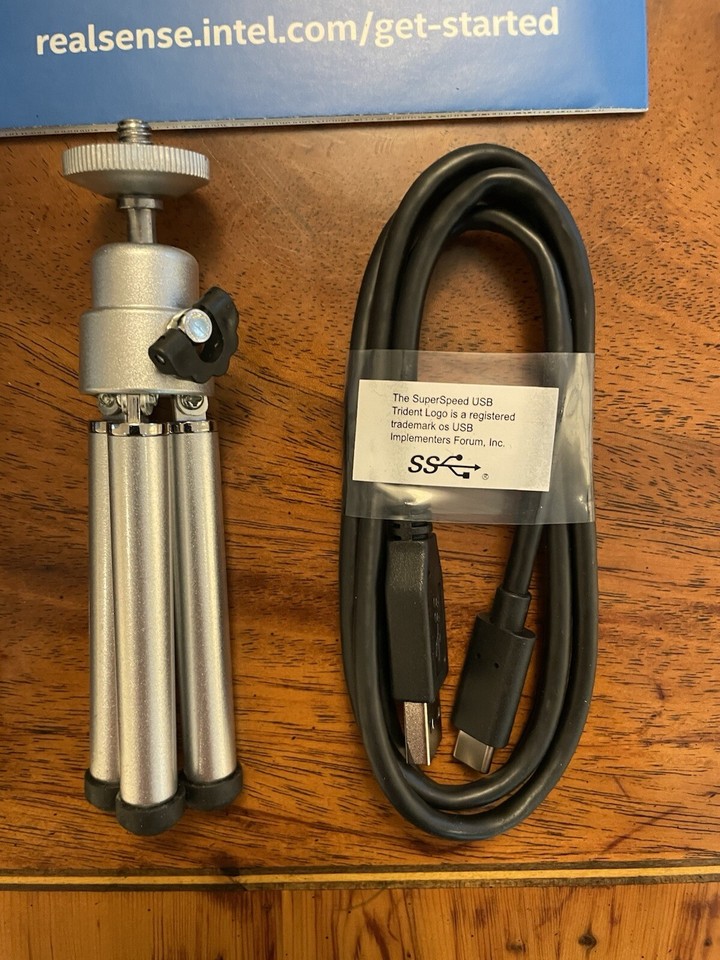 New! NO CAMERA. Intel Realsense D435i Tripod, USB Cable, Box ...